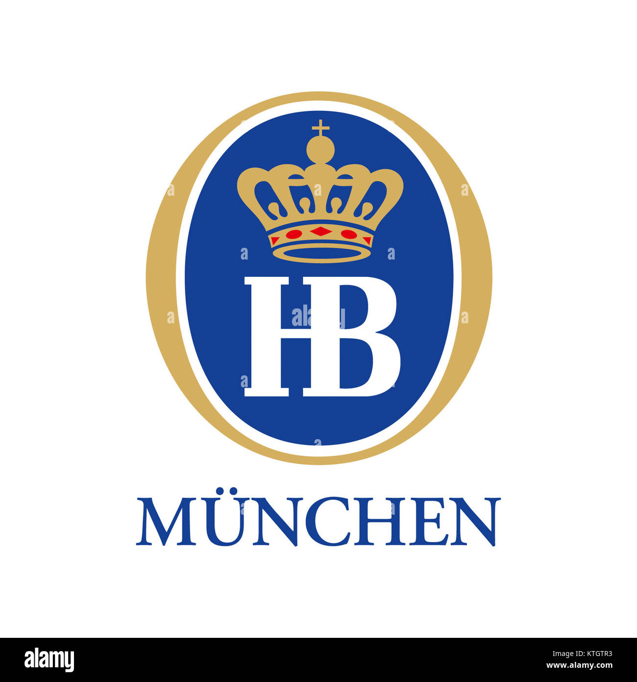 The logo of Hb MÃ¼nchen, a well-known German beer brand, in a four ...