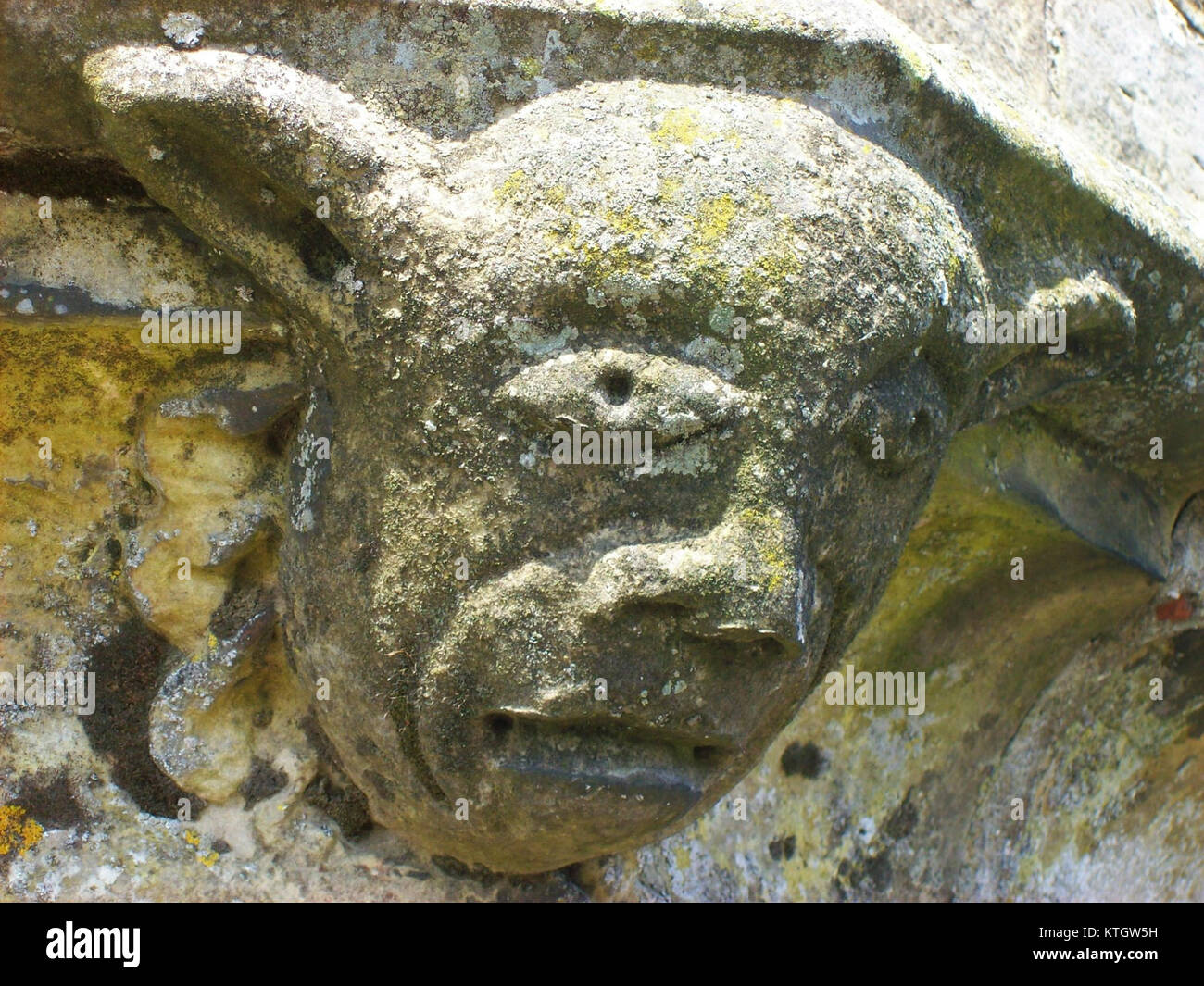 Photograph of a grotesque sculpture on the gatehouse of Battle Abbey ...