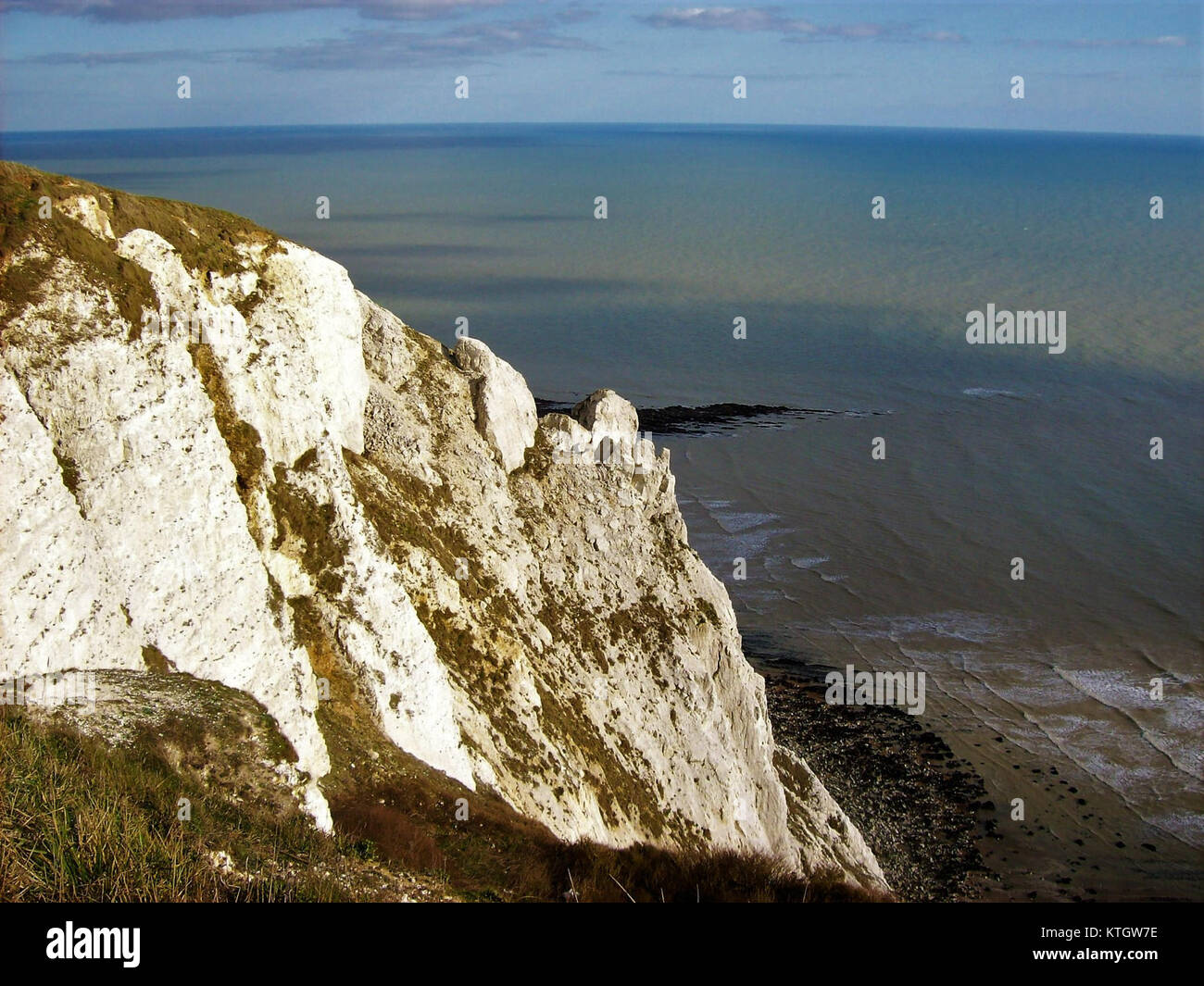 Beachy Head, located in East Sussex, UK, is a prominent white chalk ...