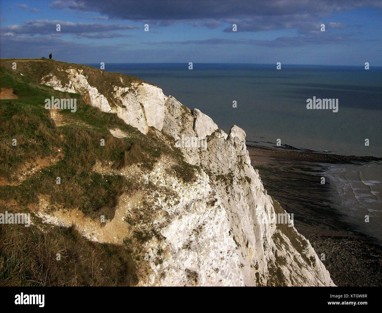 A photograph of Beachy Head, a famous chalk cliff located in East ...