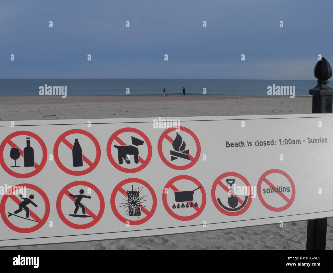 This set of beach warning signs illustrates safety instructions for ...