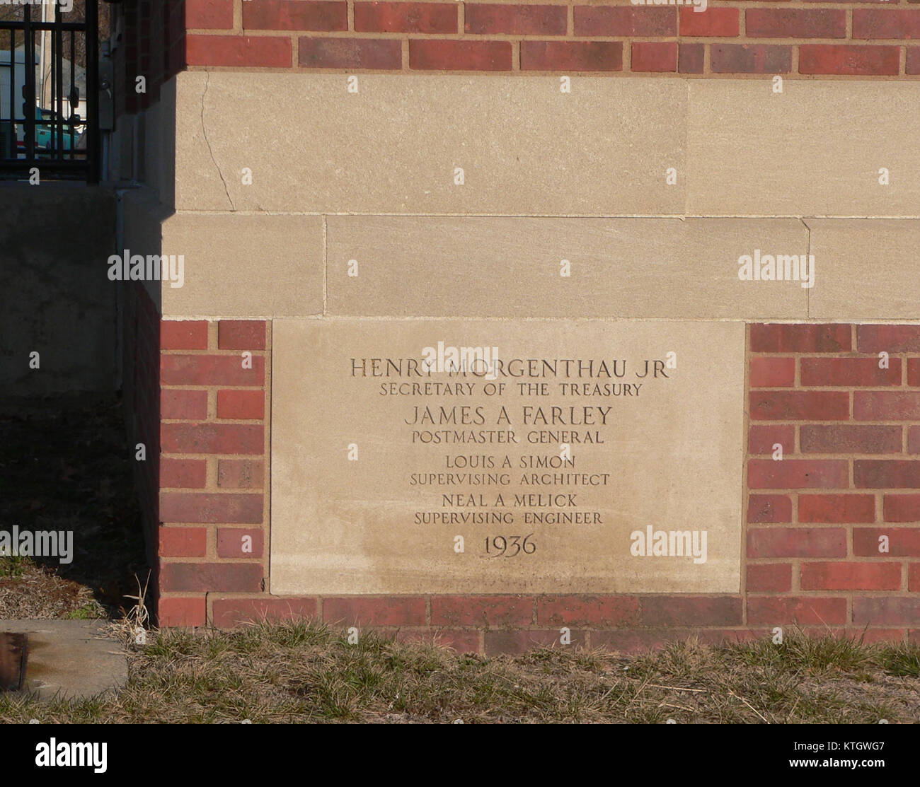The cornerstone of the Auburn, Nebraska post office marks an important ...