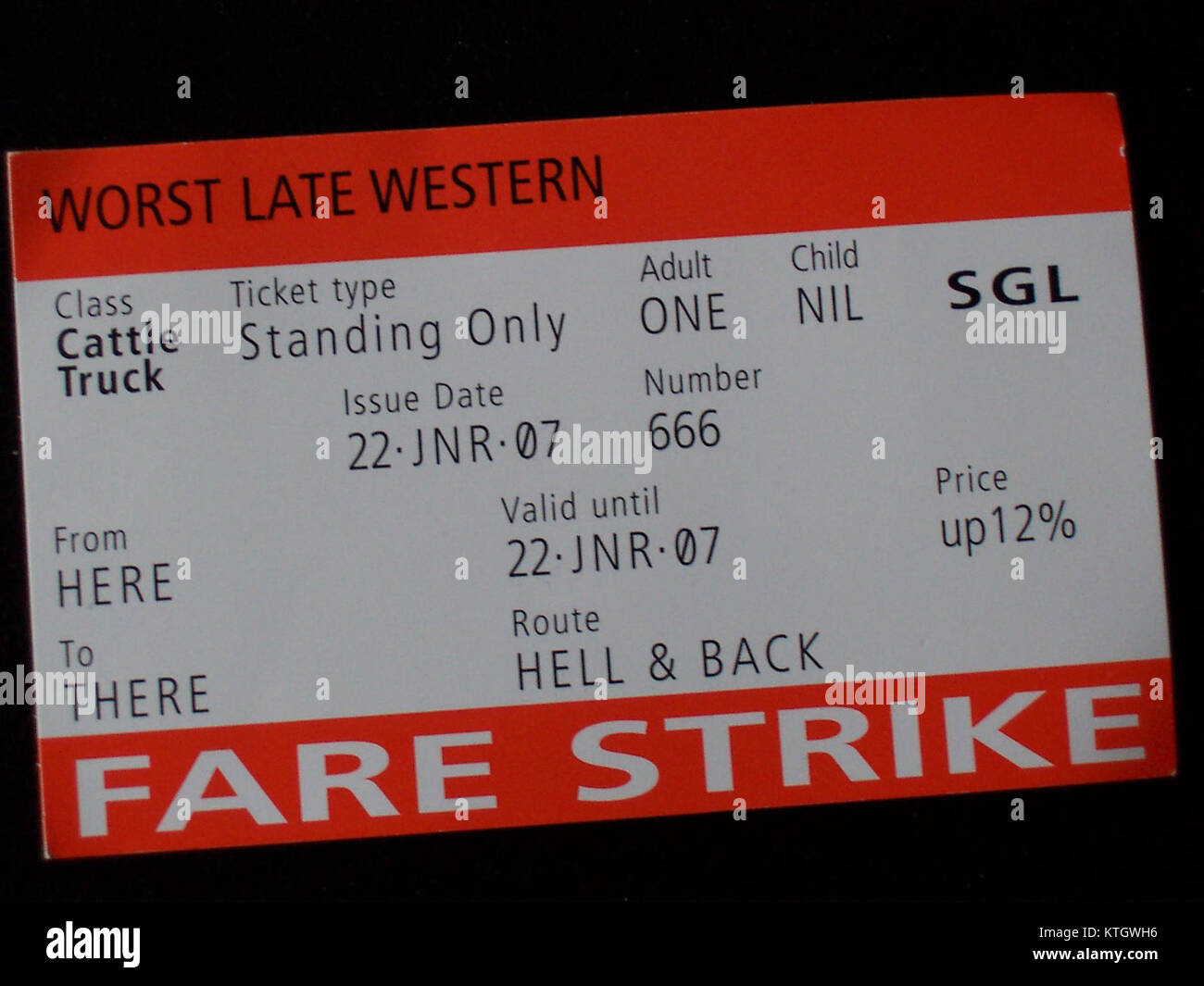 This refers to a fake ticket used during the Fare Strike Movement, a ...
