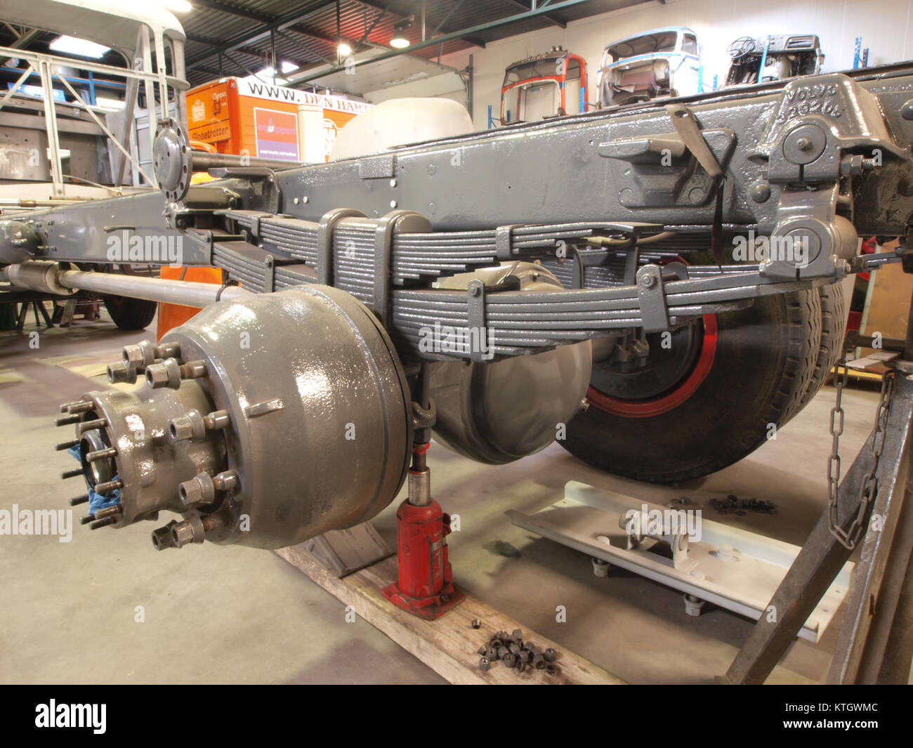 This image showcases the axle of a Volvo truck, a key component in the ...