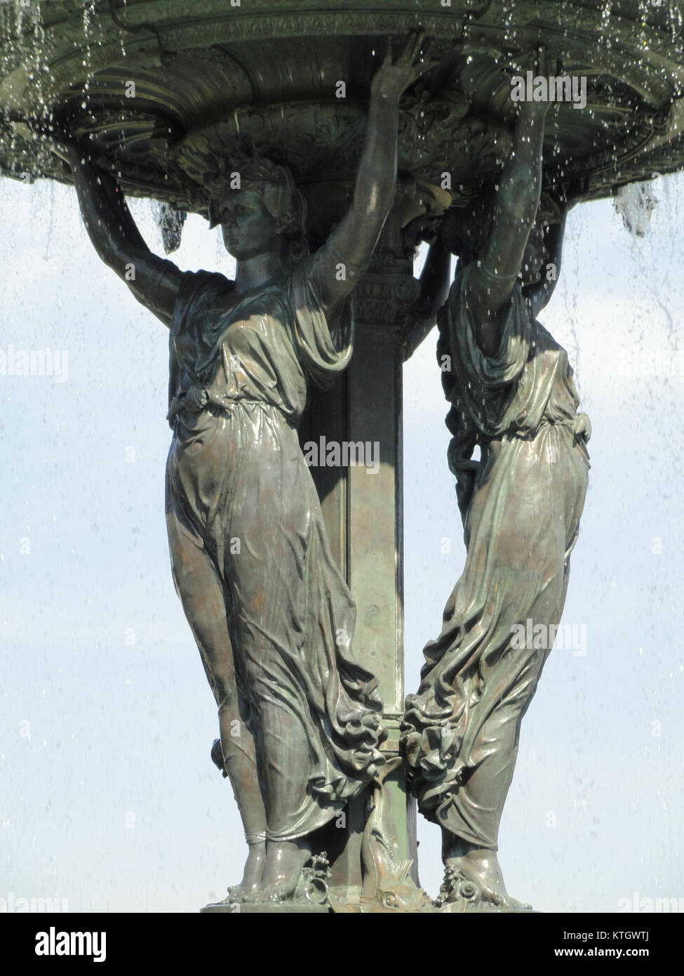 This image shows a detailed view of the Bartholdi Fountain, located in ...