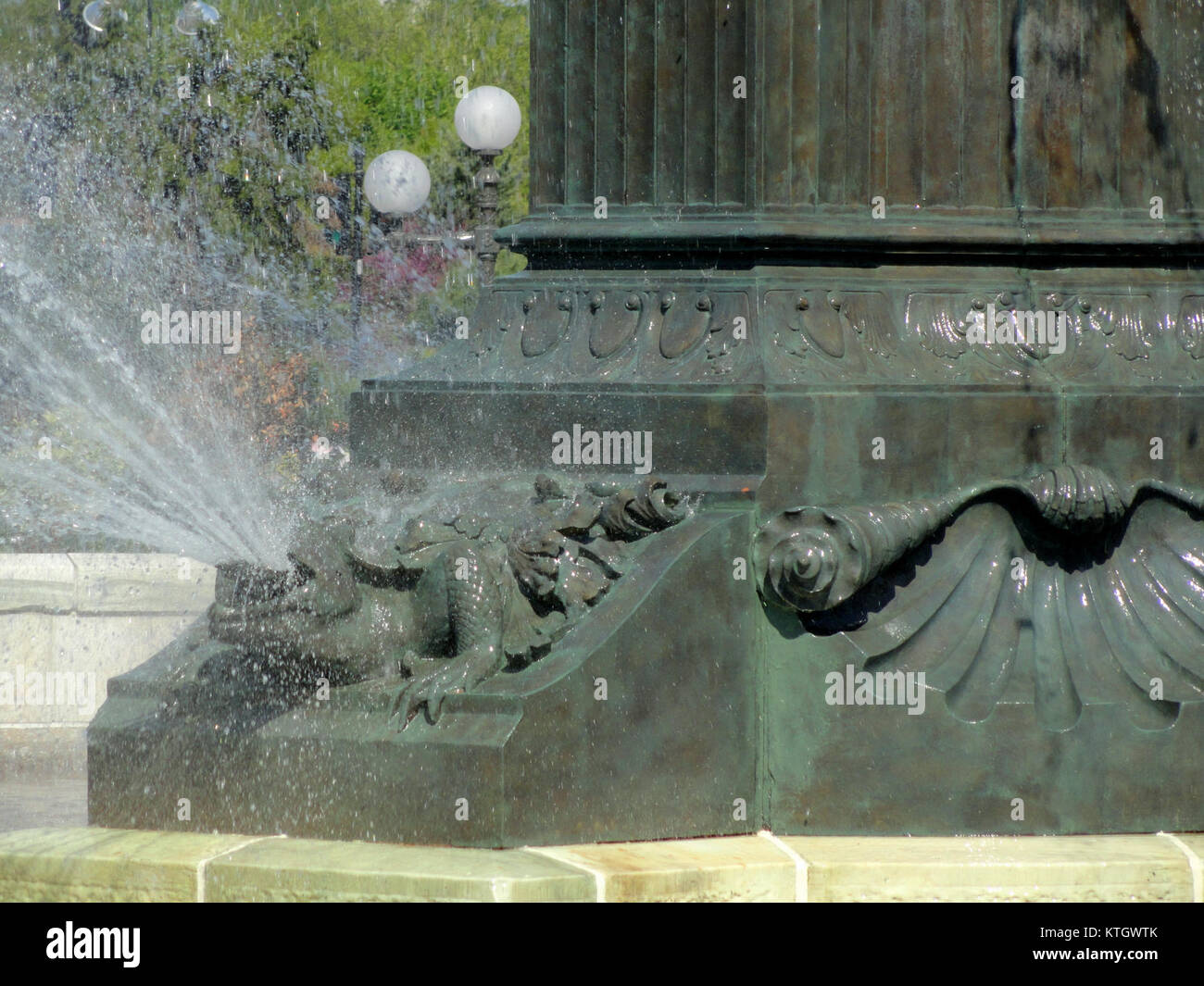 A detailed photograph of the Bartholdi Fountain, an iconic public ...