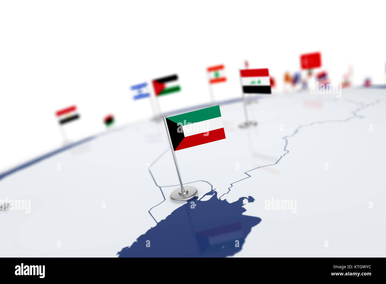 Kuwait map flag hi-res stock photography and images - Alamy