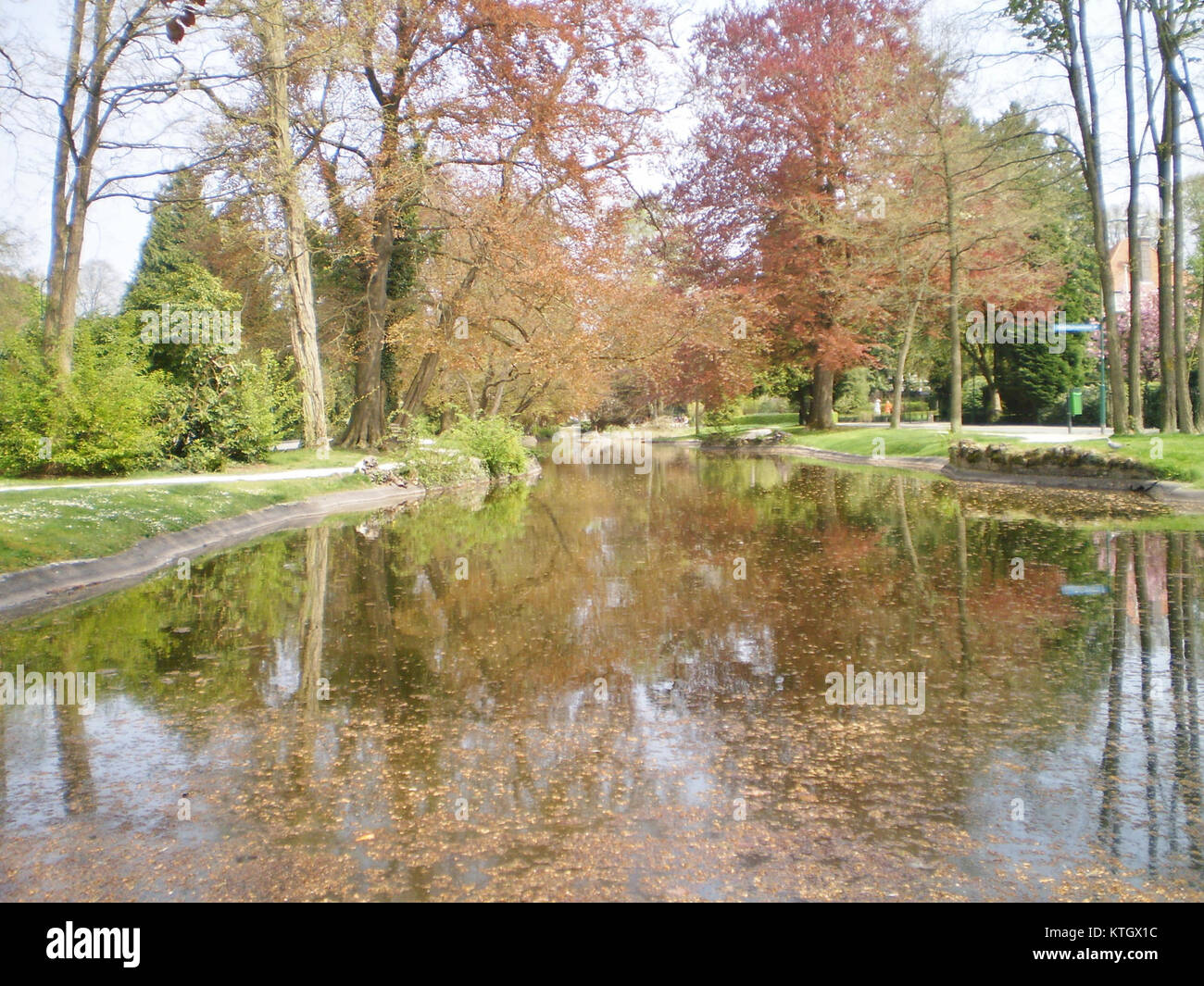 This image shows the Wilhelminavijver in Baarn, Netherlands. The pond ...
