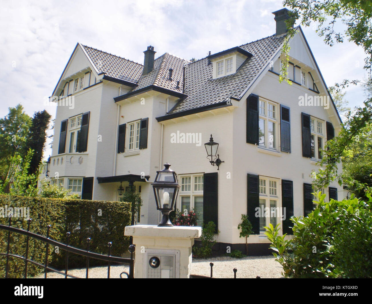 A street scene from Emmalaan in Baarn, Netherlands, featuring a view of ...