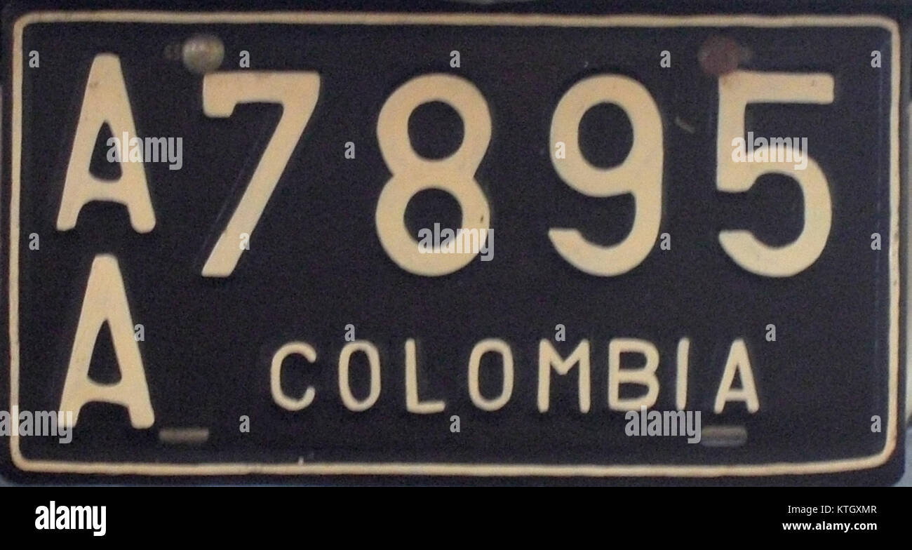The vehicle registration plate from Colombia, issued between 1975 and ...