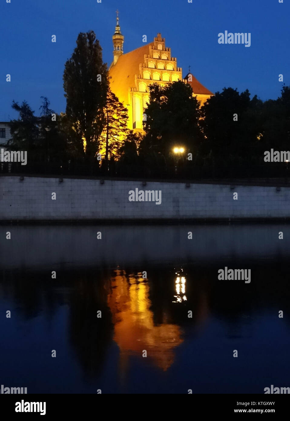 This image shows the Cathedral at night in 2013, highlighting the ...