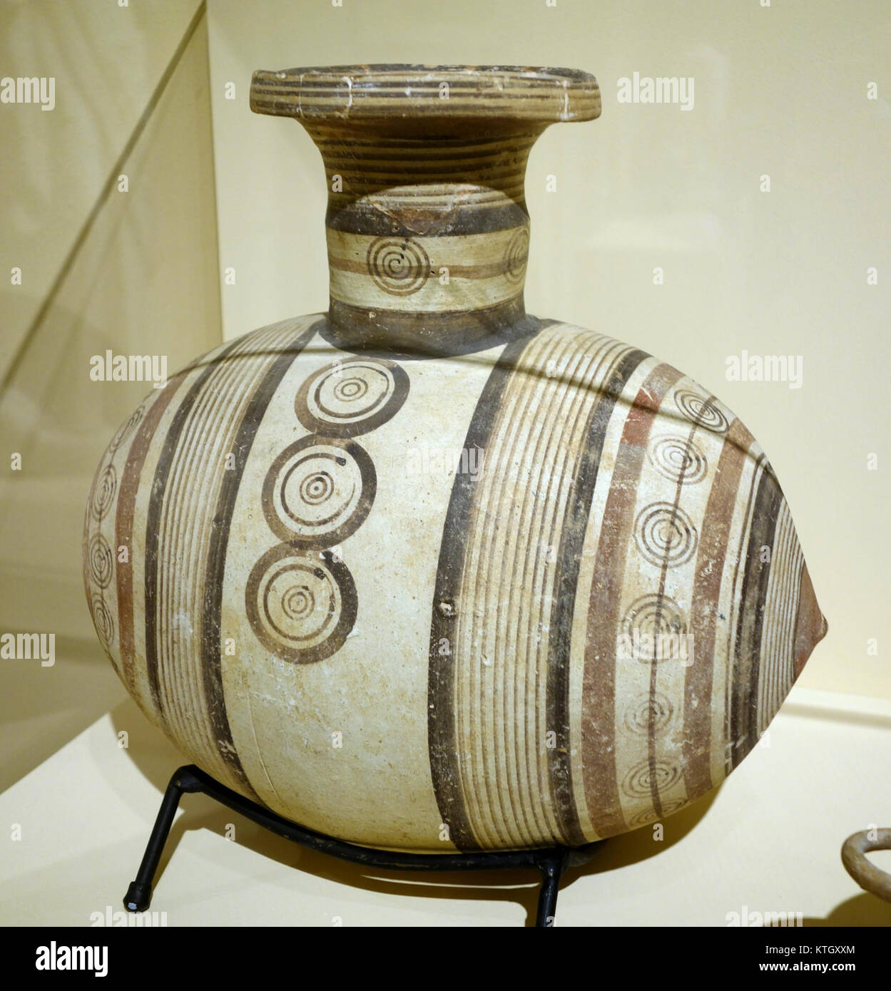 This barrel-shaped jug from Cyprus dates back to the Cypro-Archaic I ...