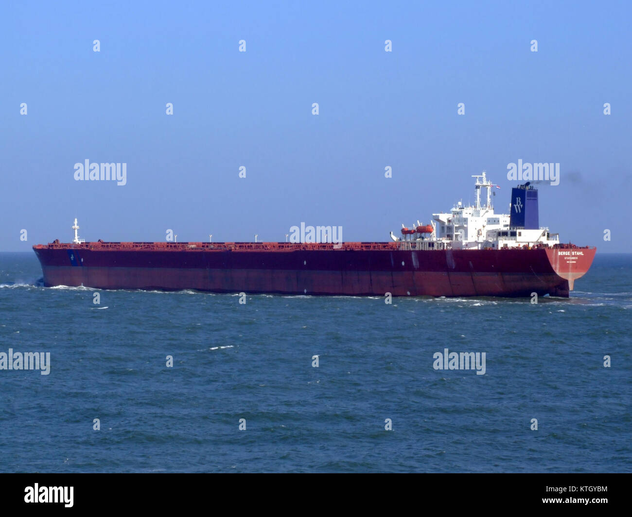 The image of the Berge Stahl, a large bulk carrier ship, taken on April ...