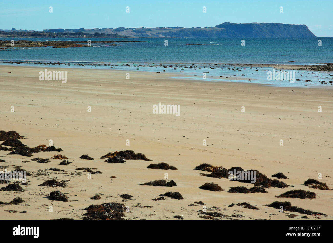 A photograph from April 23, 2007, showing a beach in Somerset, Tasmania ...
