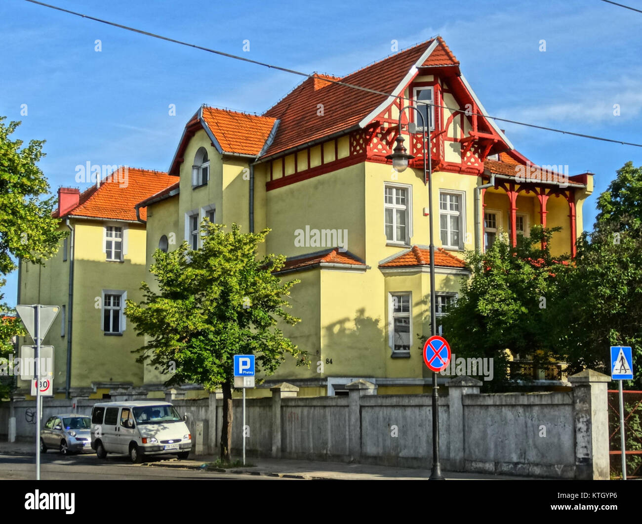 This image shows the Gdanska Building, located in Gdansk, Poland ...