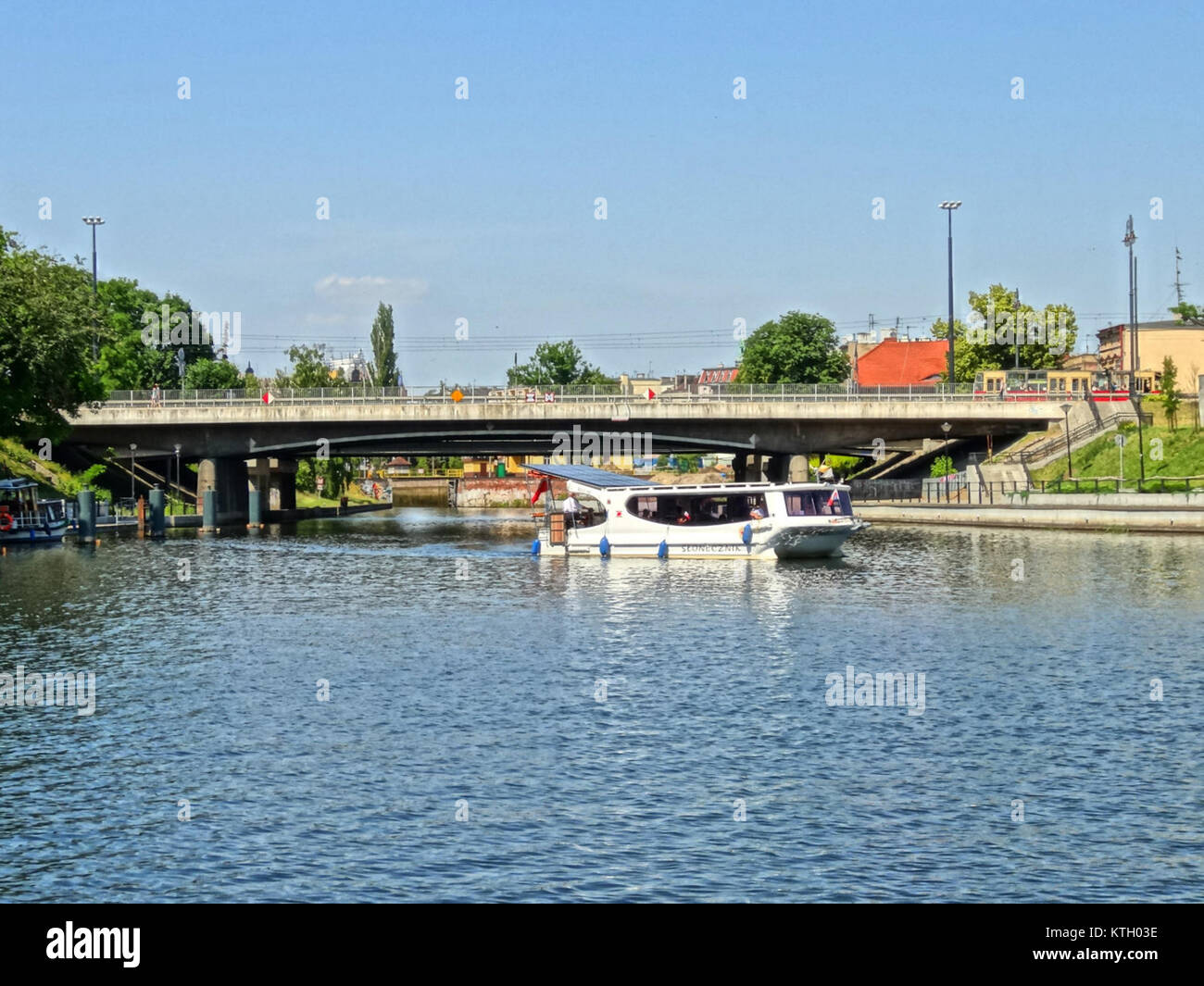 This image captures the Solidarity Bridge (Mosty SolidarnoÅ›ci) in ...