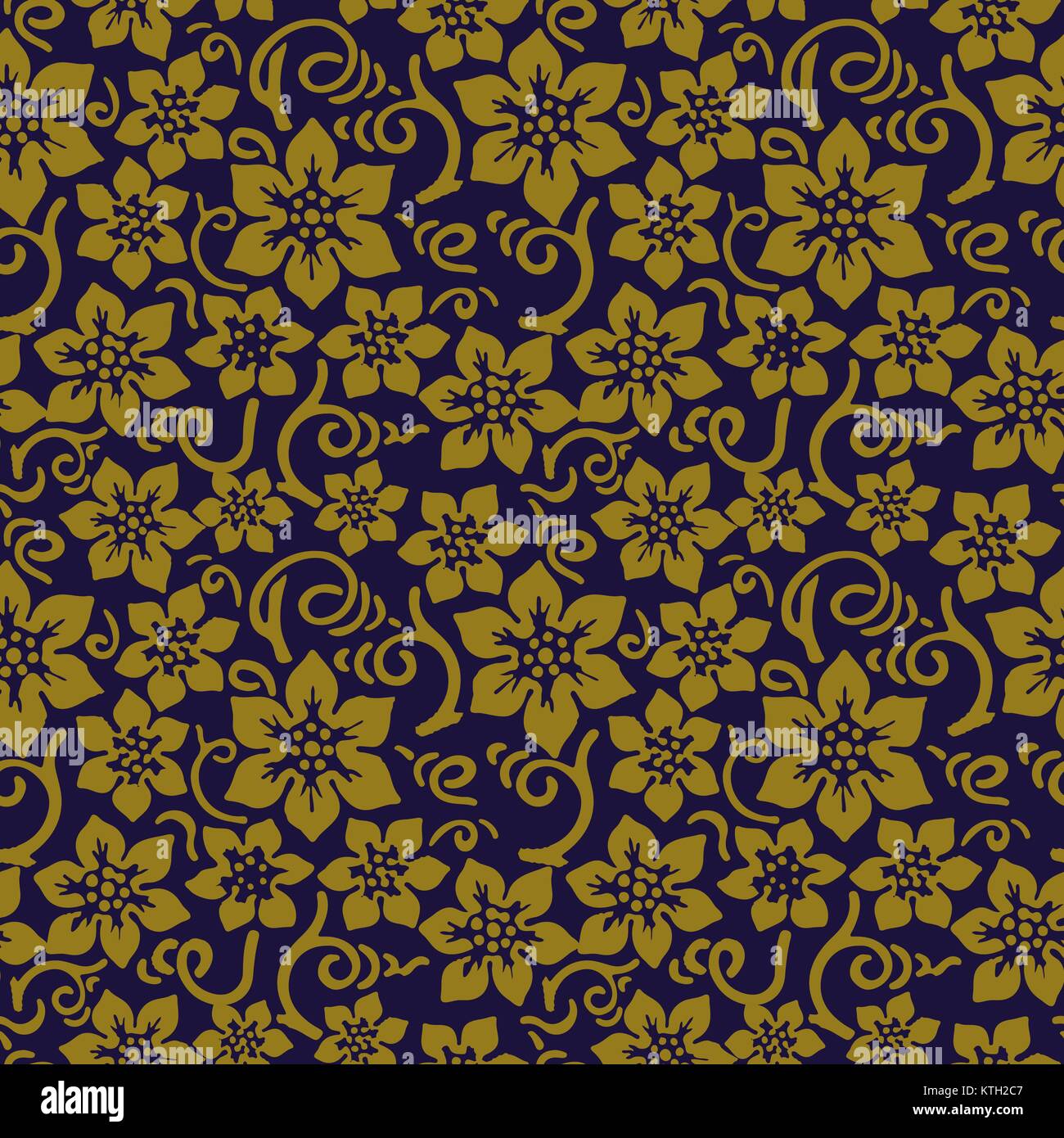 Antique seamless gold background flower spiral curve stem Stock Vector ...