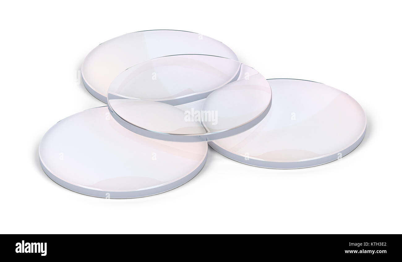 Eyeglasses lens with different diopters on white background Stock Photo ...