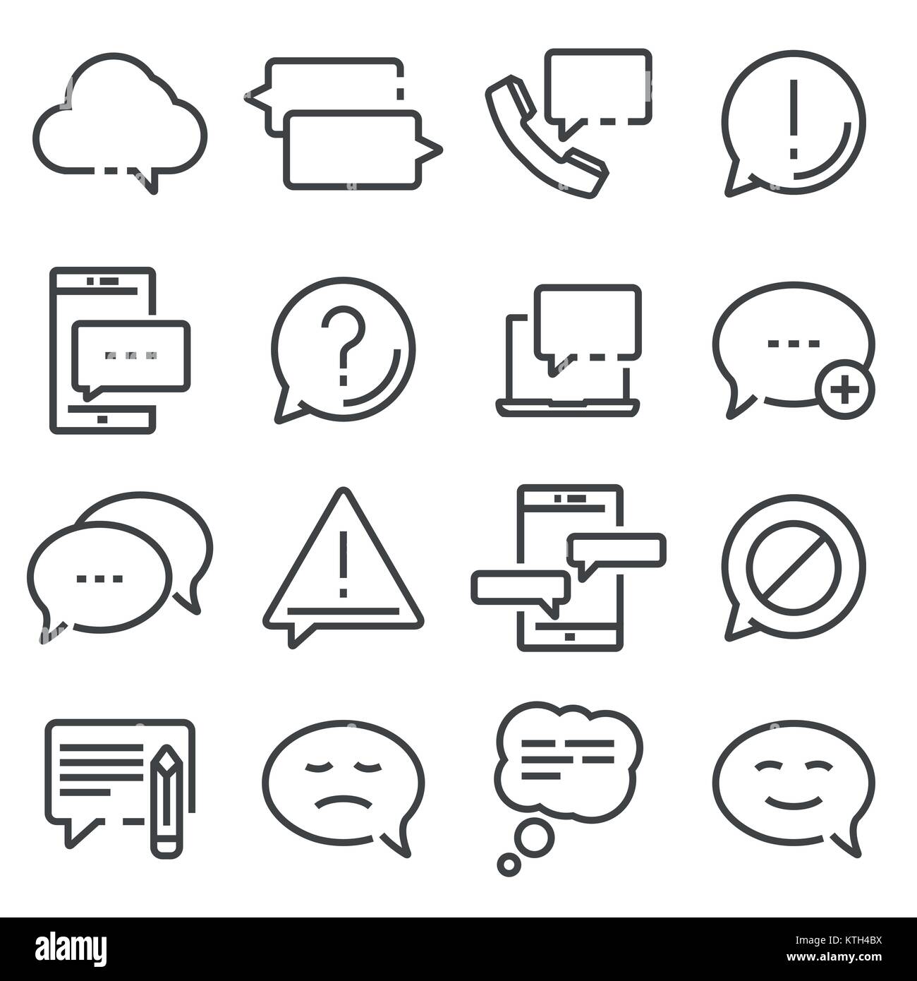 Message Related Vector Line Icons. Contains such Icons as Conversation ...