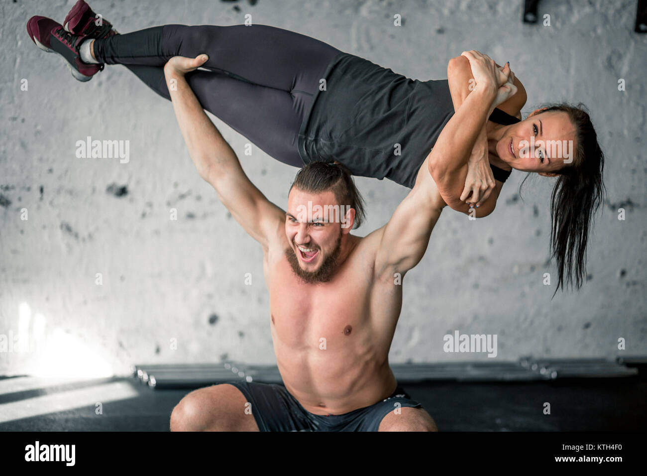 Woman picks up man hi-res stock photography and images - Alamy