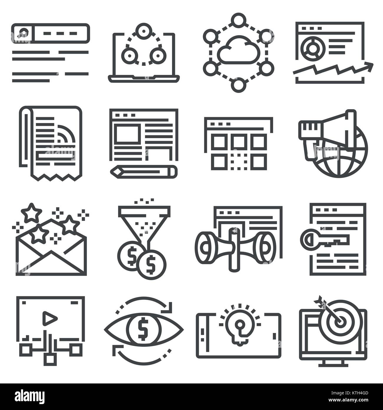 Marketing icons in thin hi-res stock photography and images - Alamy