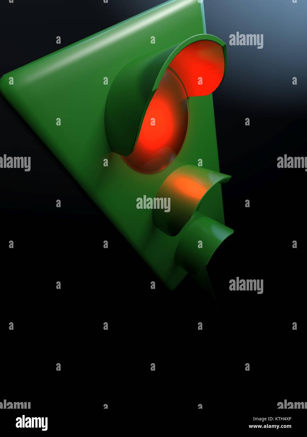 Traffic light with red light on - 3D rendering Stock Photo - Alamy