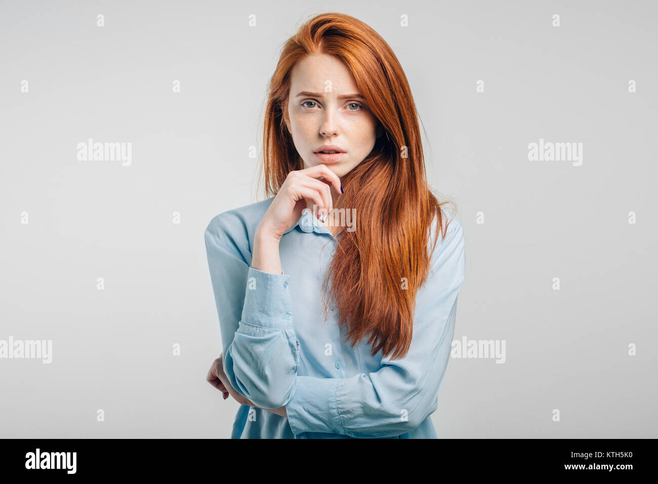 Pretty young woman lips pursed hi-res stock photography and images - Alamy