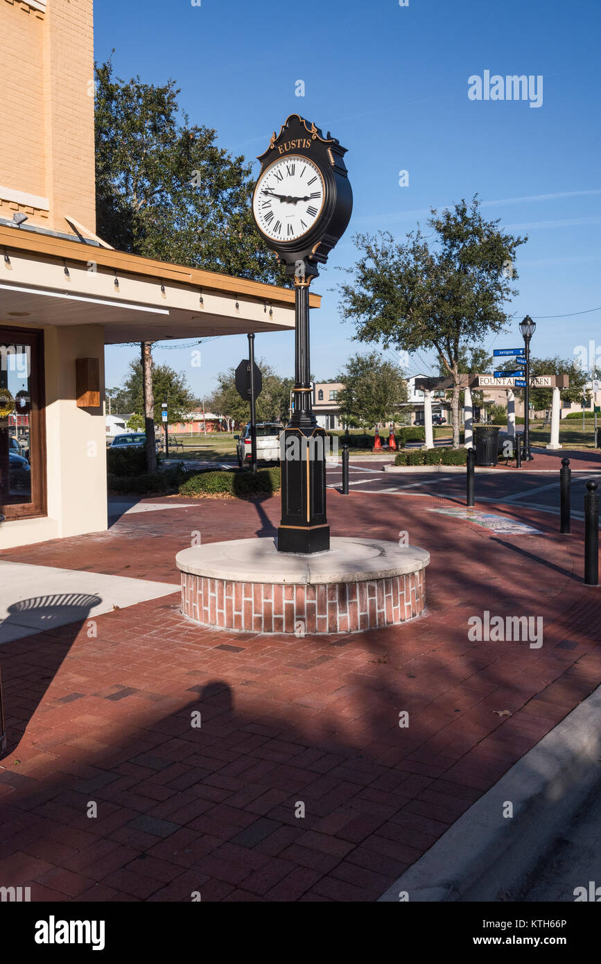 Outdoor Clock on the City Streets of Eustis, Florida USA Stock Photo ...