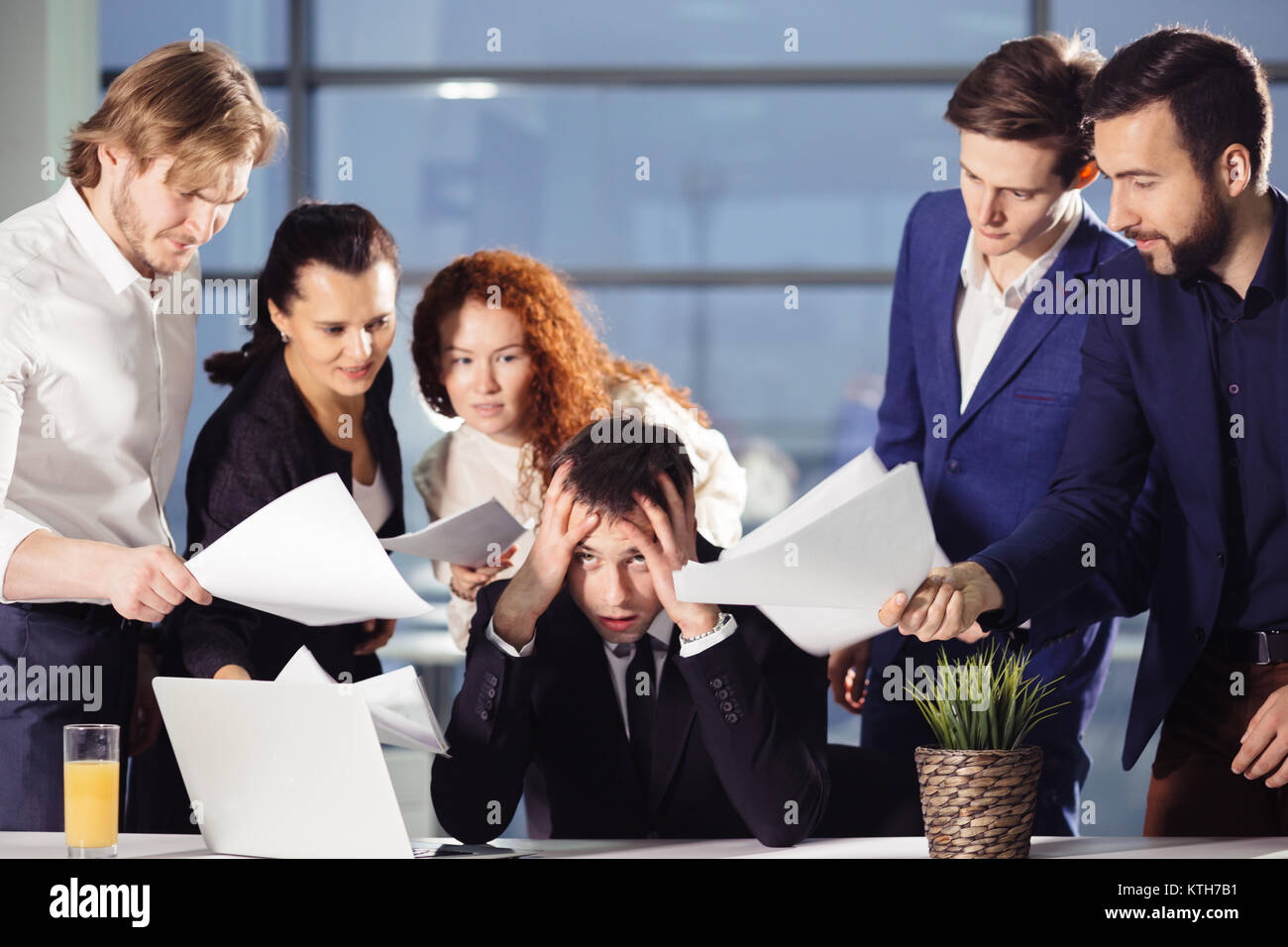 Man surrounded by money hi-res stock photography and images - Alamy