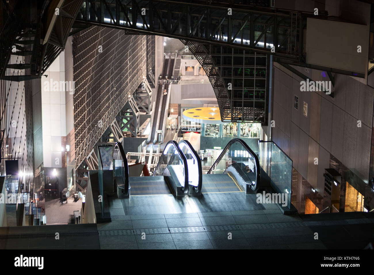 JAPAN, TOKYO-CIRCA APR, 2013: Empty escalator is in Japanese shopping ...