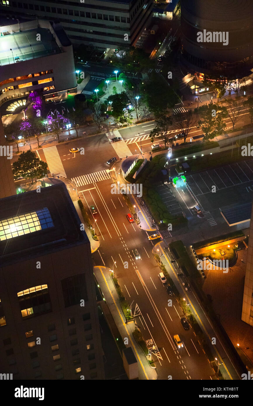 TOKYO, JAPAN-CIRCA APR 2013: Central road crossing at evening time ...