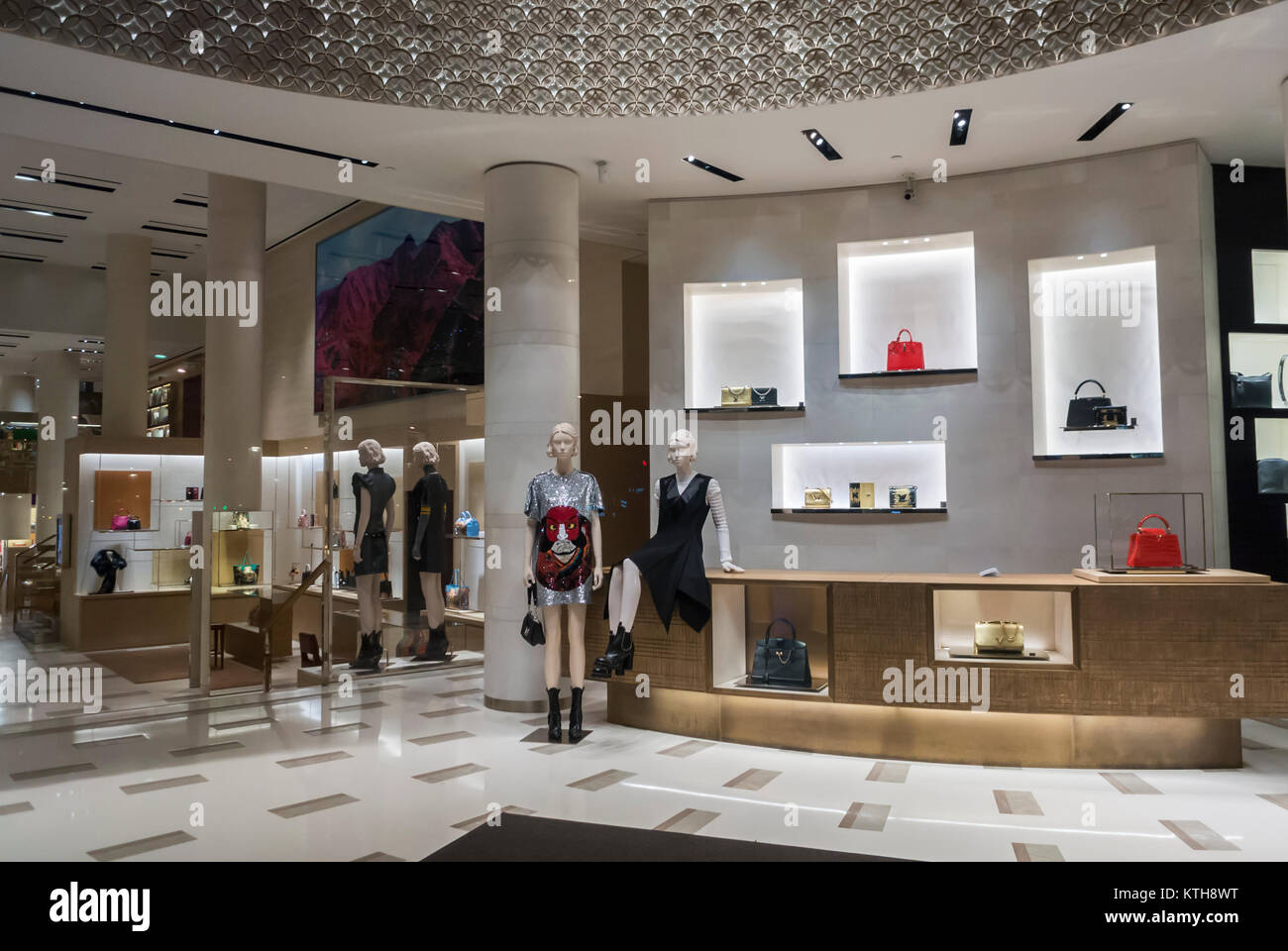 Paris, France, LVMH Luxury Brand Shop inside Design, haute couture shop ...