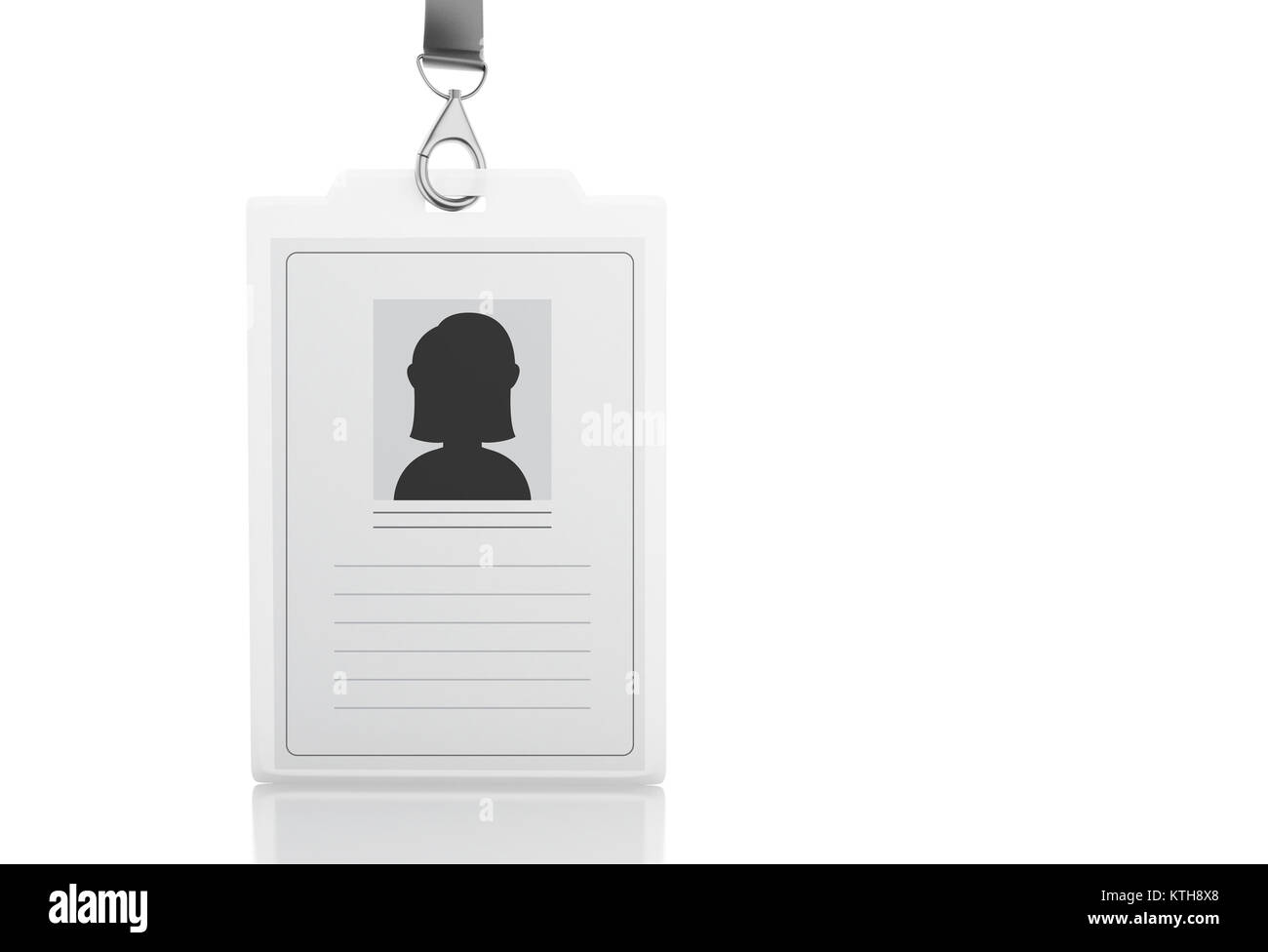 3d illustration. White ID badge. Isolated white background Stock Photo ...