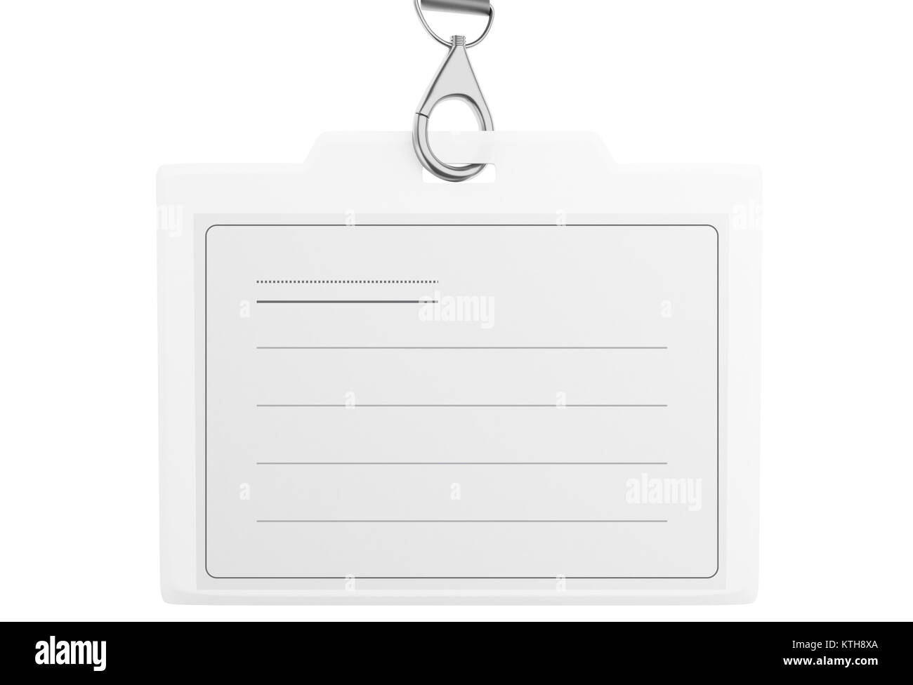 3d illustration. White ID badge. Isolated white background Stock Photo ...