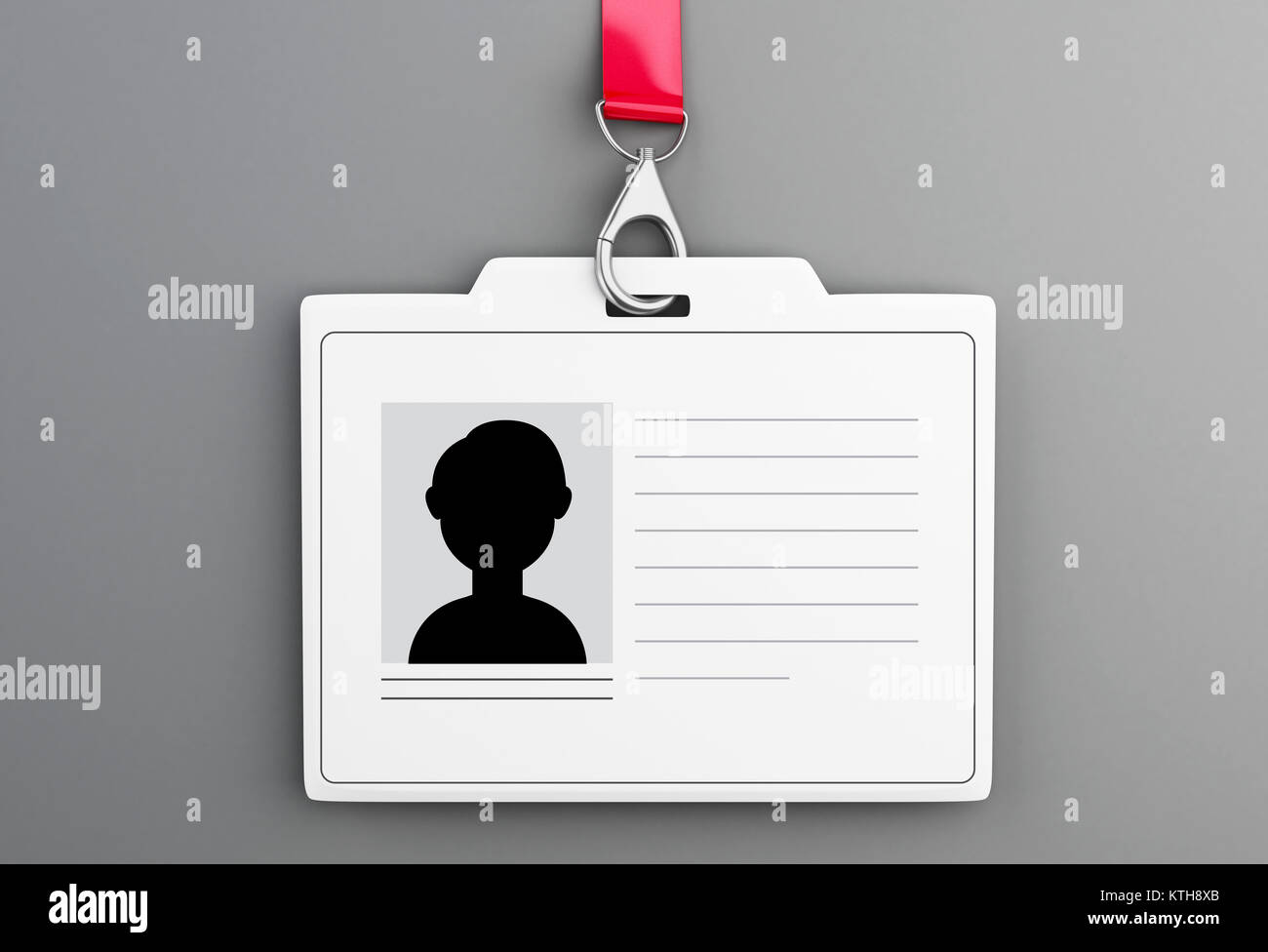 3d illustration. White ID badge. Isolated white background Stock Photo ...