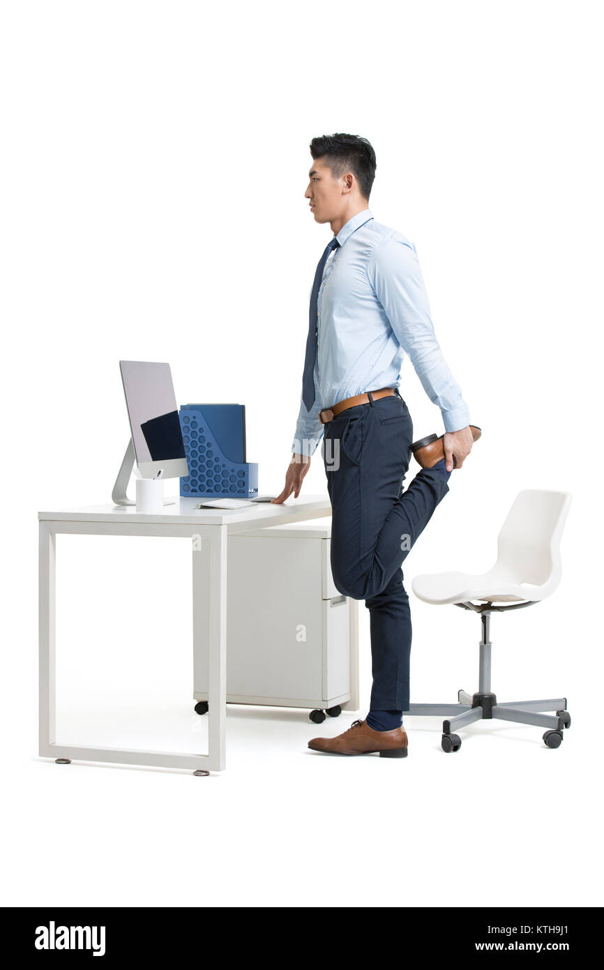 Businessman stretching Cut Out Stock Images & Pictures - Alamy