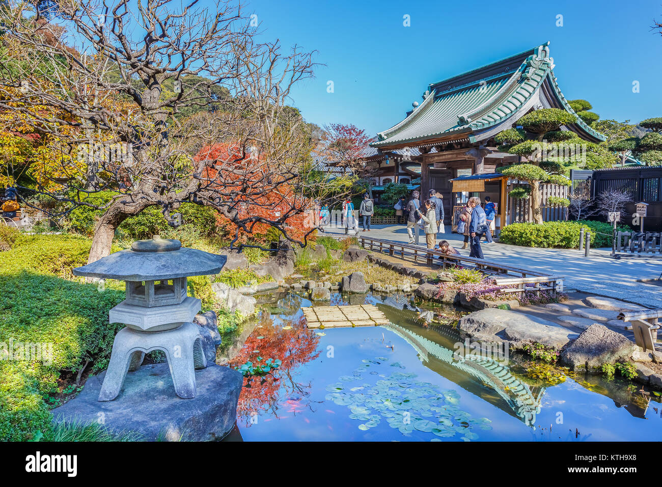 Kamakura, Japan - November 24 2013: Built in 686 dedicated to Emperor ...