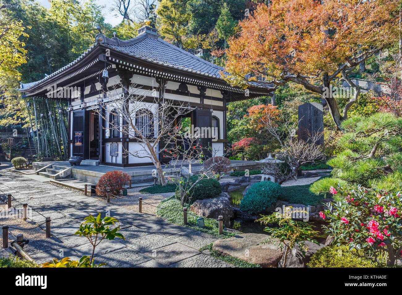 Kamakura, Japan - November 24 2013: Built in 686 dedicated to Emperor ...