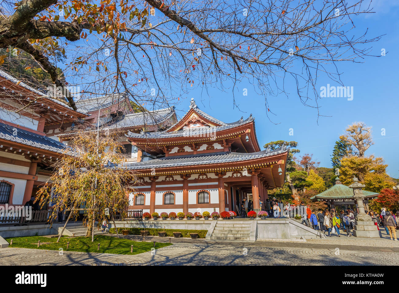 Kamakura, Japan - November 24 2013: Built in 686 dedicated to Emperor ...
