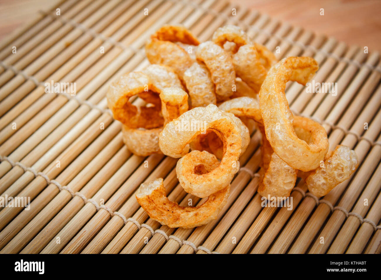 pork snack, pork rind, pork scratching, pork crackling Stock Photo - Alamy