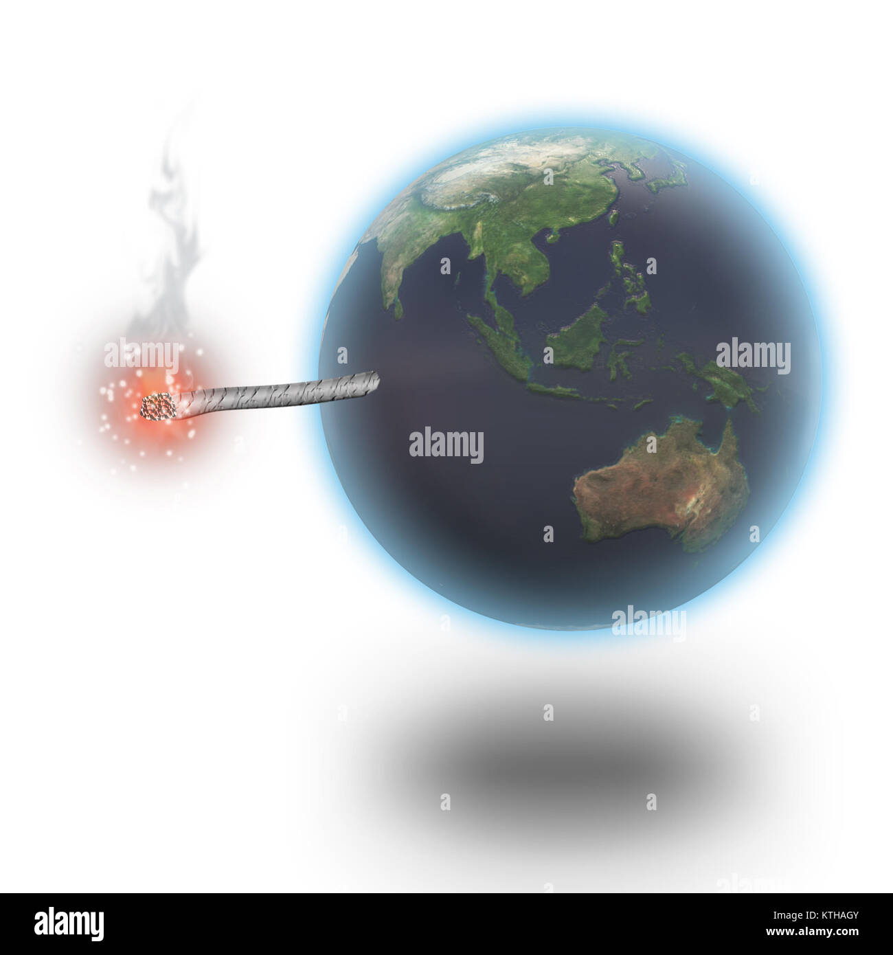Planet Earth like a bomb with a wick. 3D rendering Stock Photo - Alamy