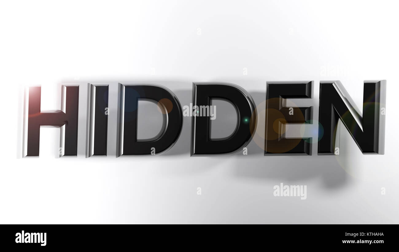 Hidden black write - 3D rendering Stock Photo - Alamy