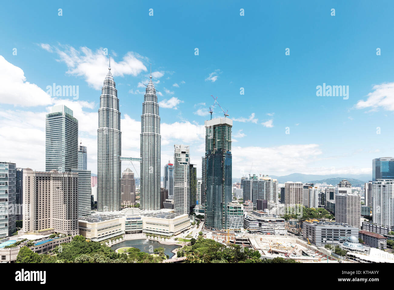 modern buildings in midtown of kuala lumpur in blue sky Stock Photo - Alamy