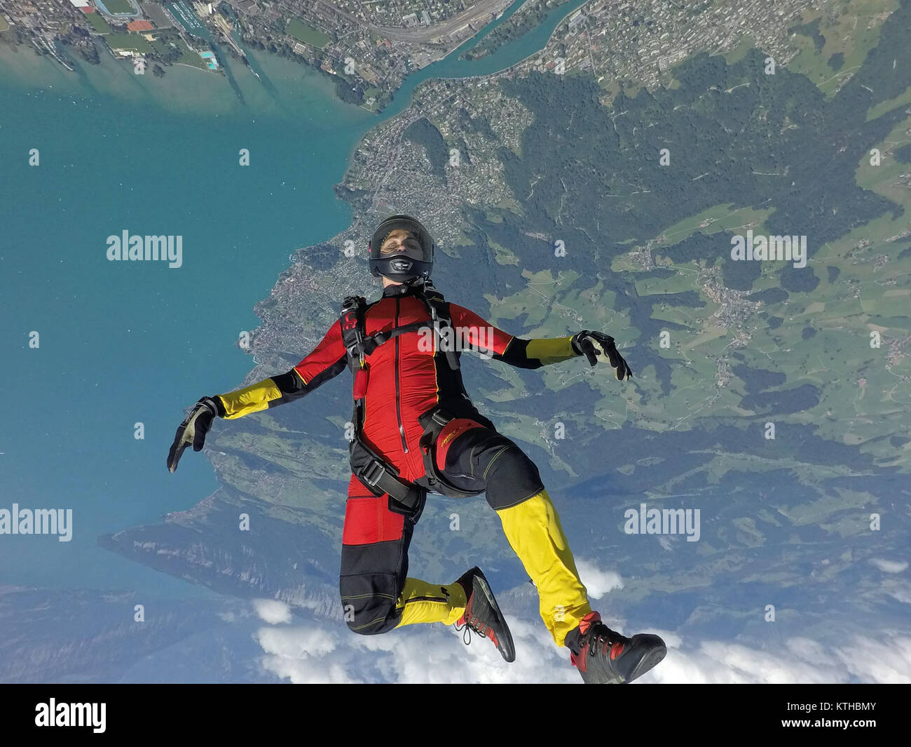 Look at this skydiving girl which is training the head down position ...