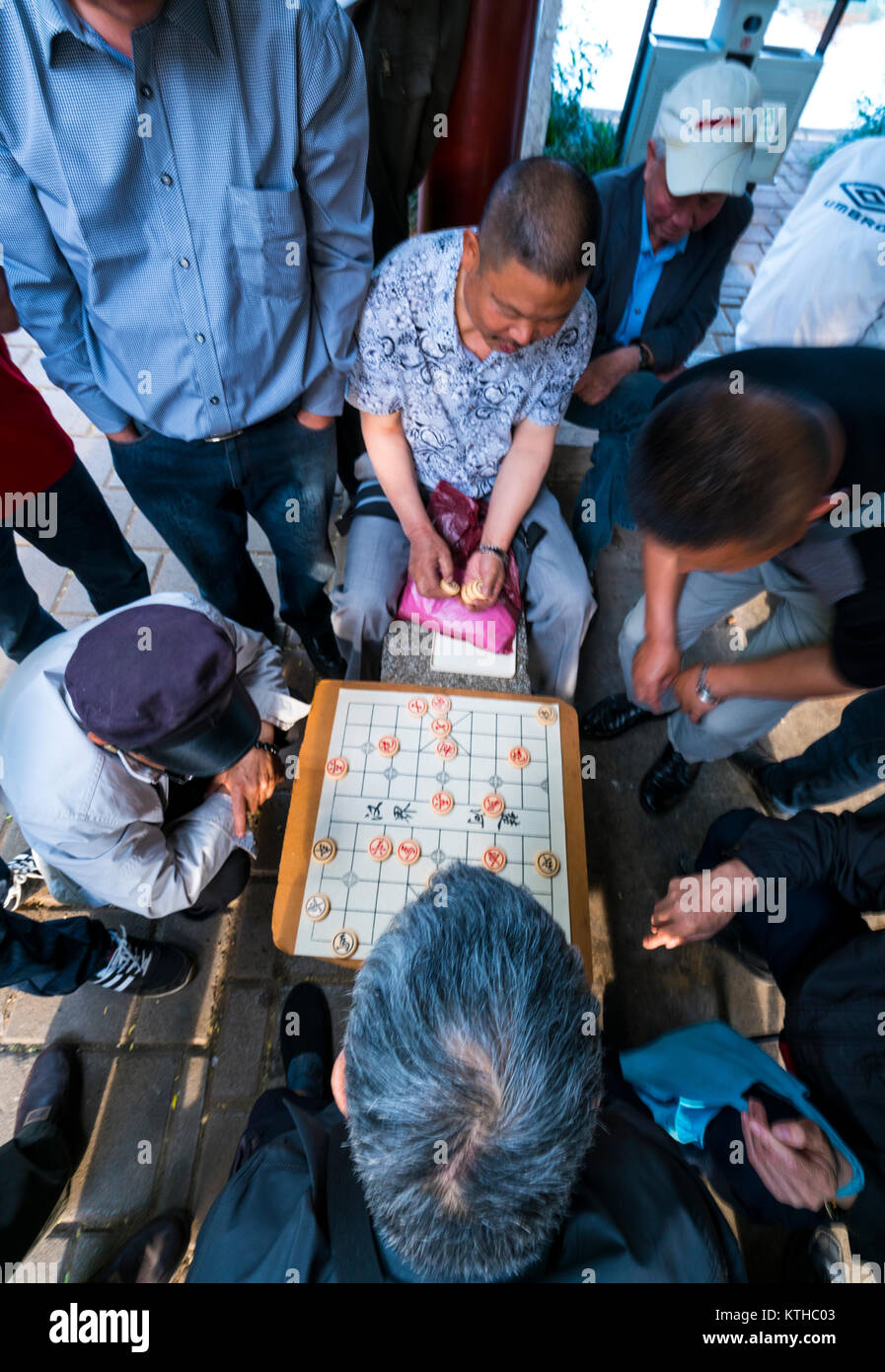People playing Xiangqi, also called Chinese chess, Green Lake Park ...
