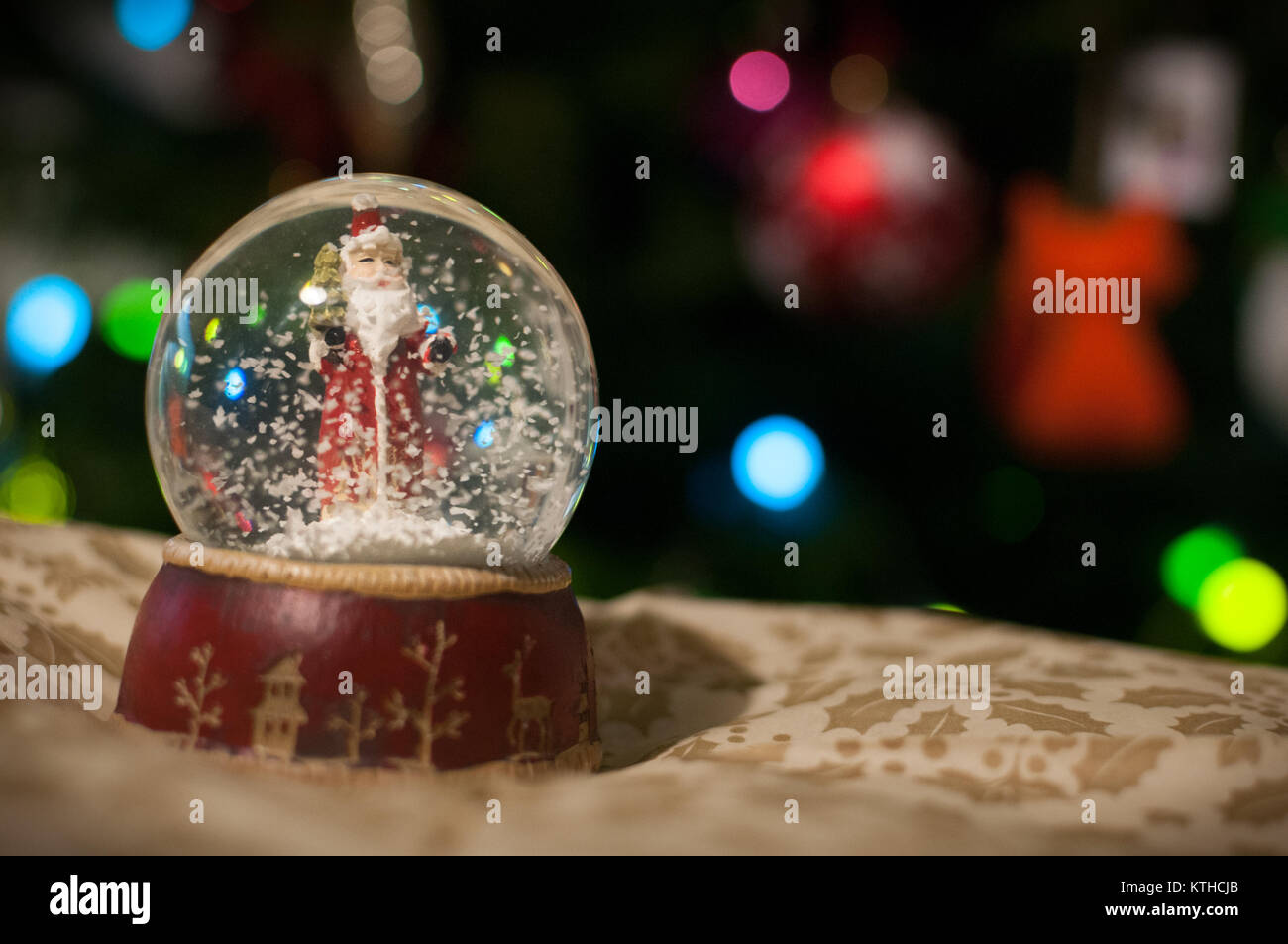 A Crystal Ball With Santa Claus Inside Stock Photo - Alamy