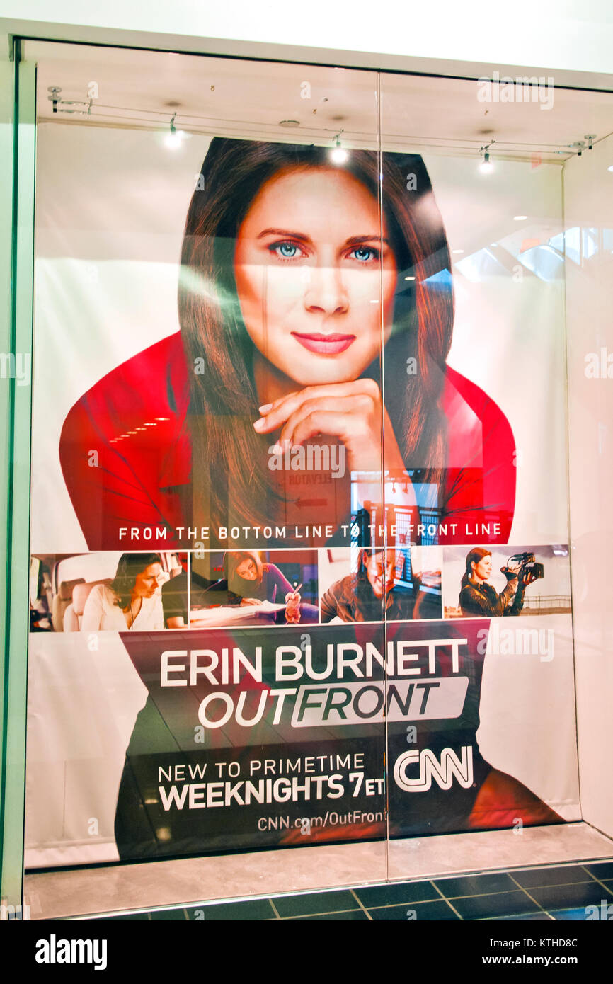Poster with portrait of popular journalist CNN studio Erin Burnett ...