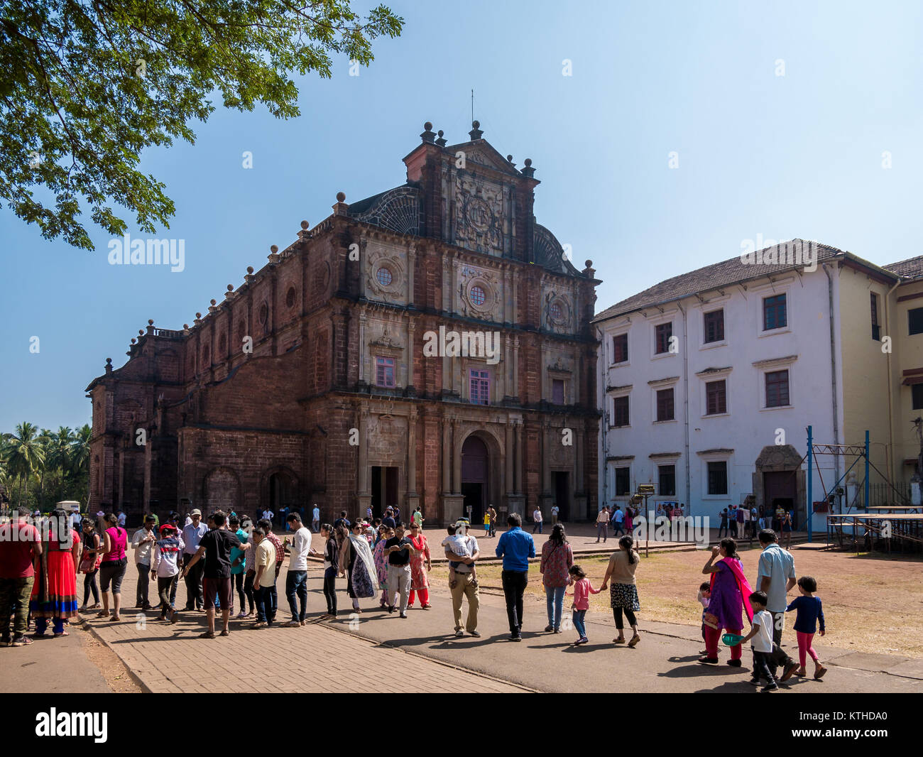 Goa, India - December 20, 2017 :Tourist visit to ancient Basilica of ...