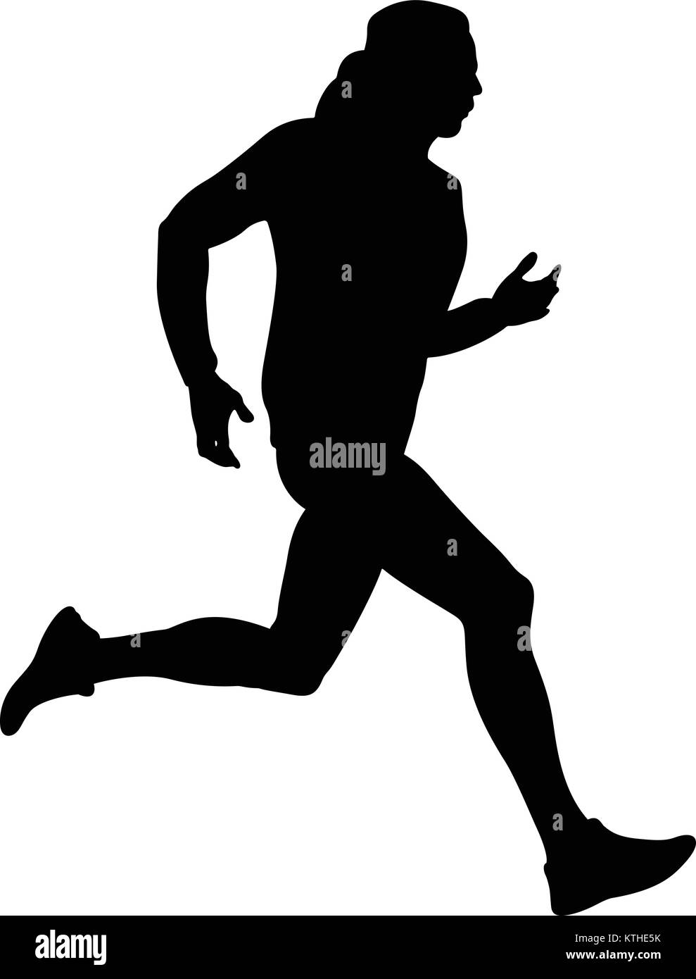 Silhouette man running up hill Black and White Stock Photos & Images ...