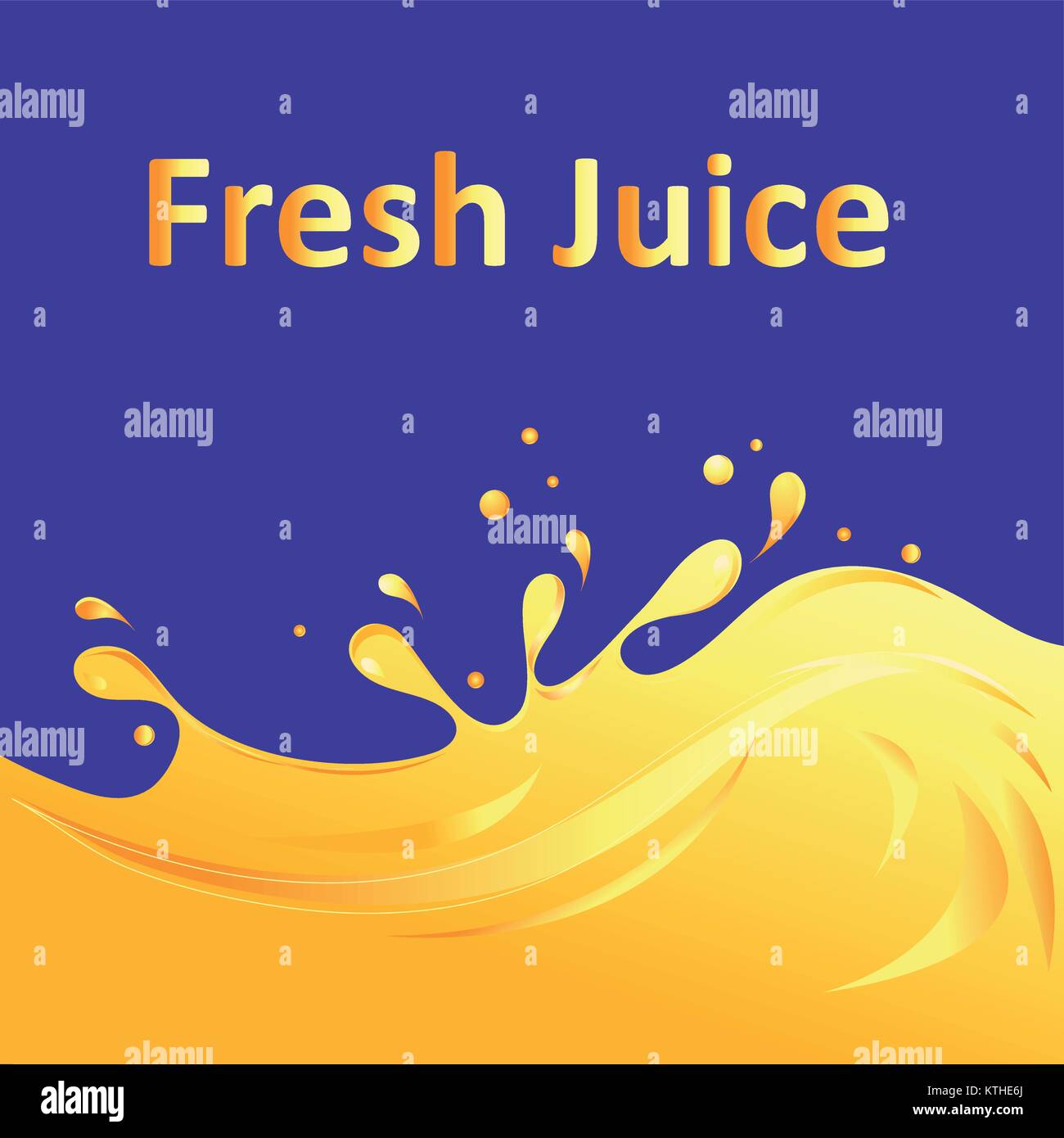 Bright advertising background with yellow juice on blue Stock Vector ...